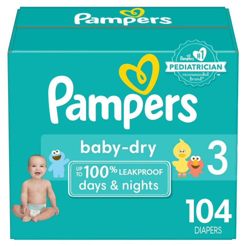 Pampers Baby Dry Diapers Size 3 Count -104 | Bargain Barn